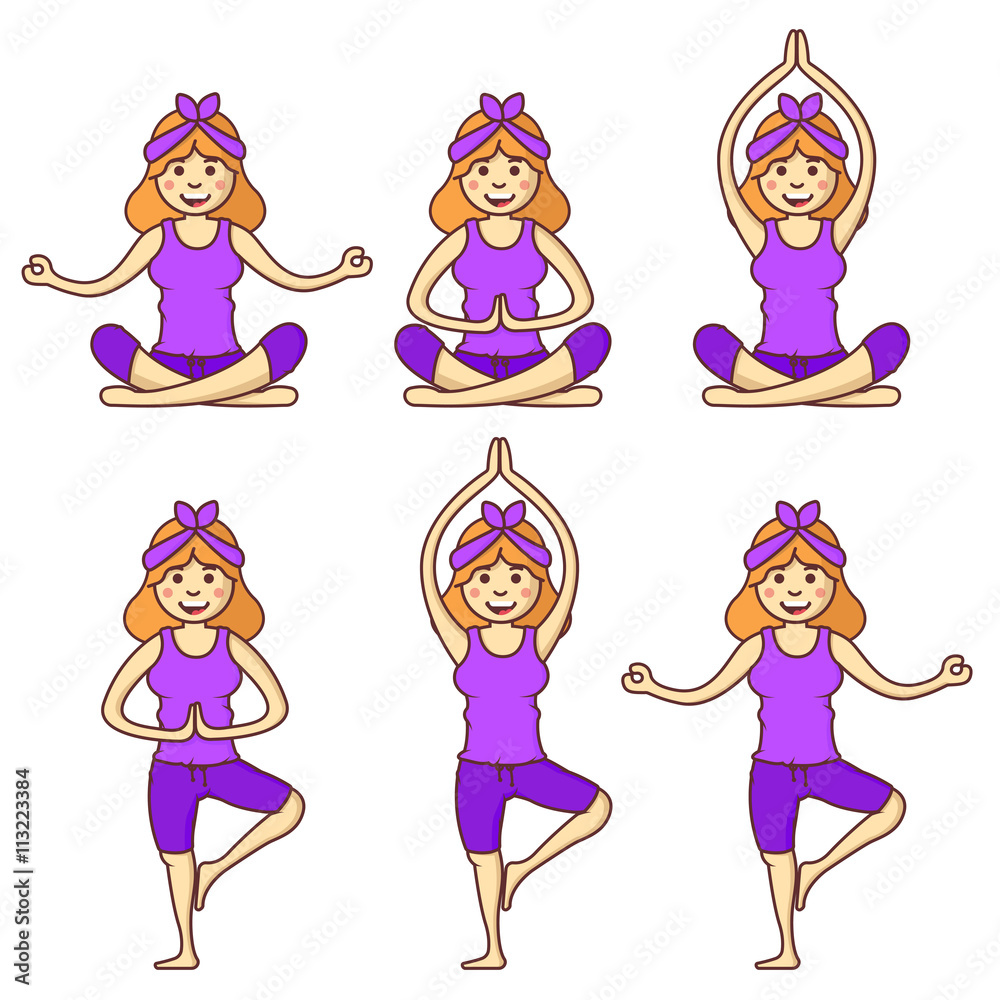 Cartoon Yoga Pose Clip Art