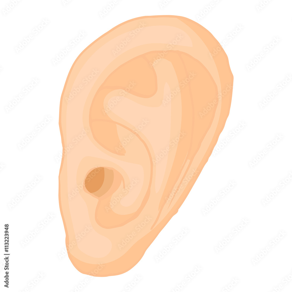 Human ear icon in cartoon style Stock Vector | Adobe Stock