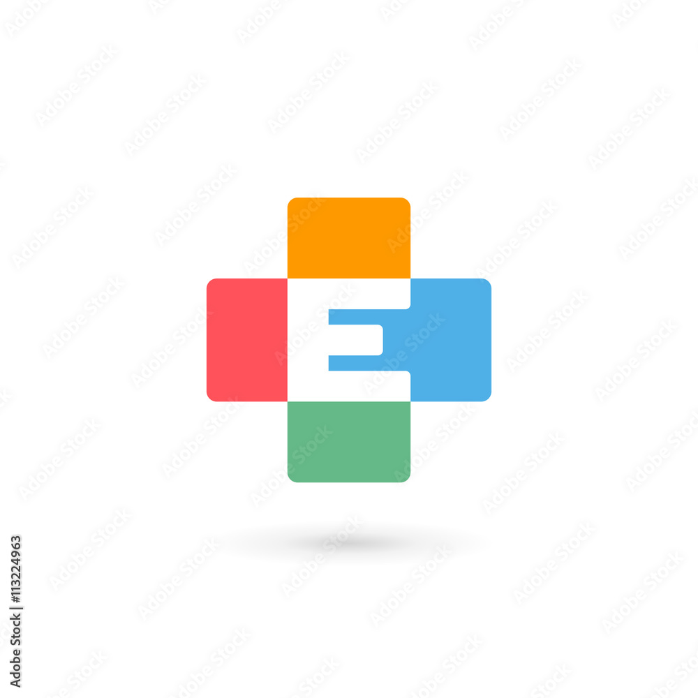 Letter E cross plus logo icon design template elements Stock Vector ...