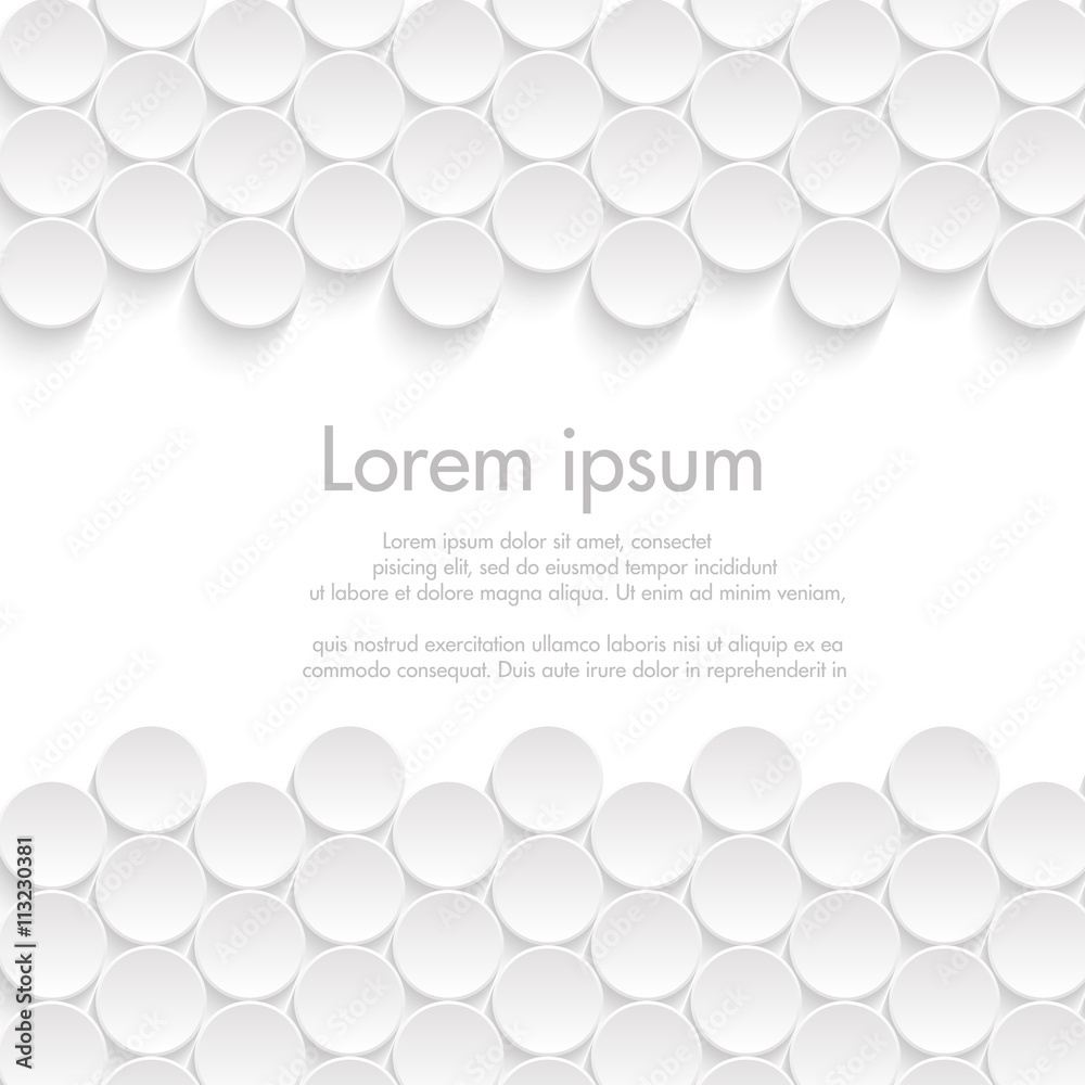 Vector White Paper background from 3d circles. White Design template ...