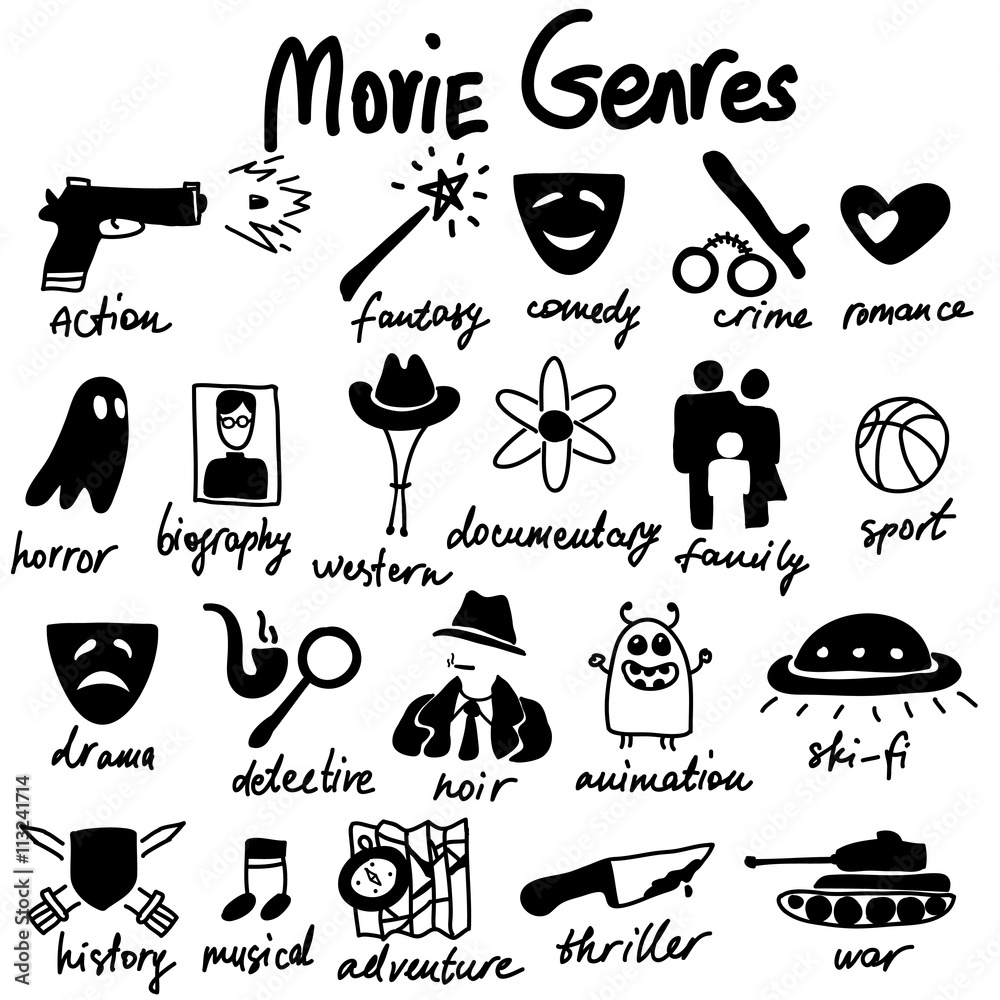 Cinema genres theme Stock Vector | Adobe Stock