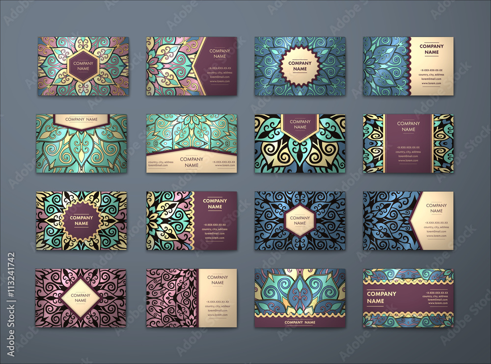 Vector vintage business cards big set.. Stock Vector | Adobe Stock