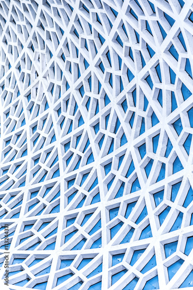 Architectural detail texture background with oriental style hexagonal ...