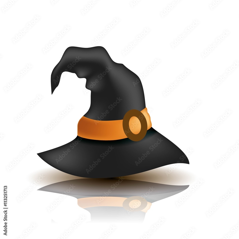 Realistic witch hat Stock Vector | Adobe Stock