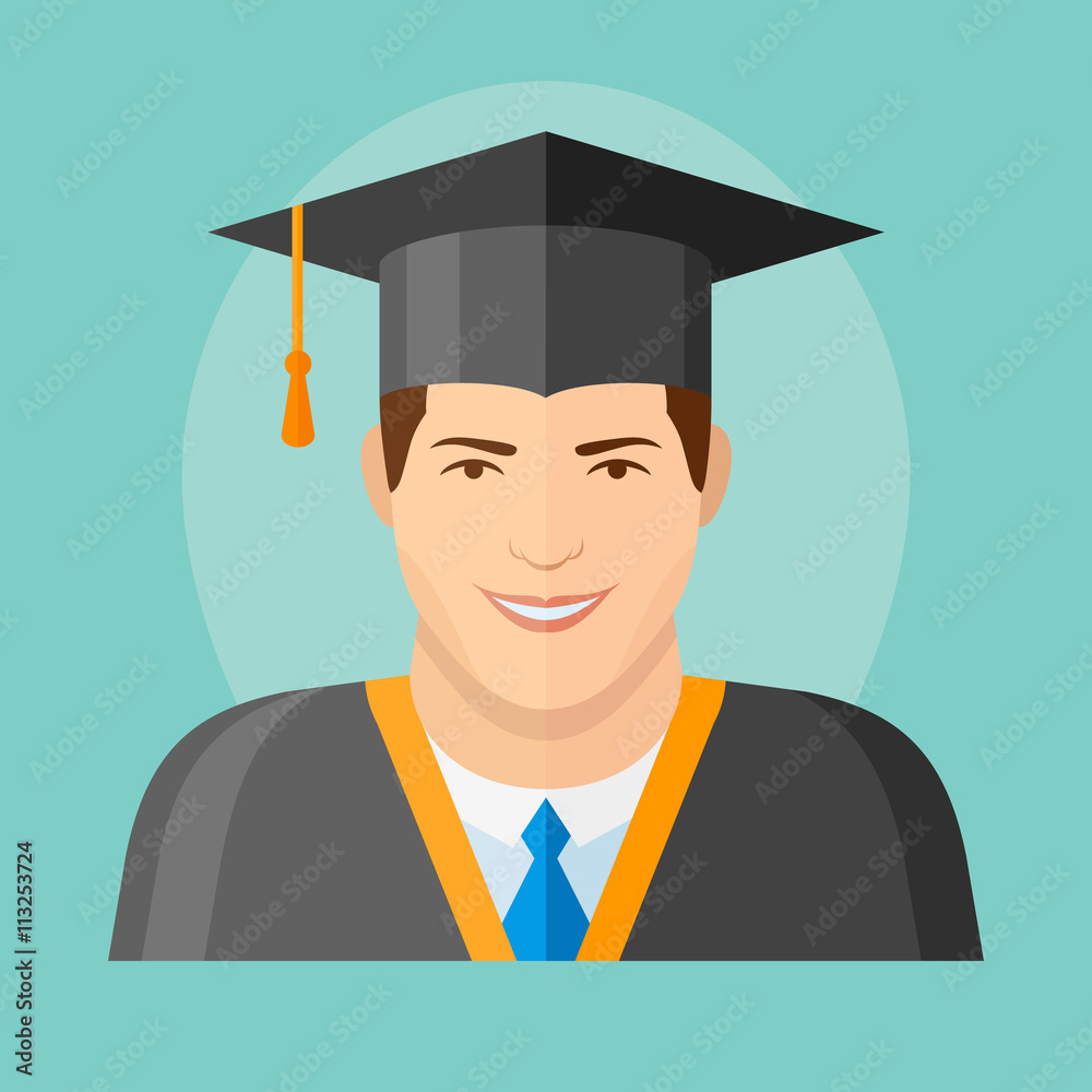 Graduation Hat Flat Icon