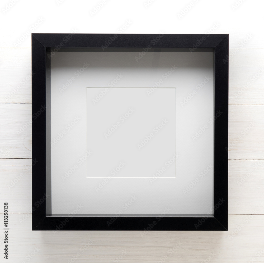 Thick border Photo frame. Black Blank photo frame to your photo. Stock ...