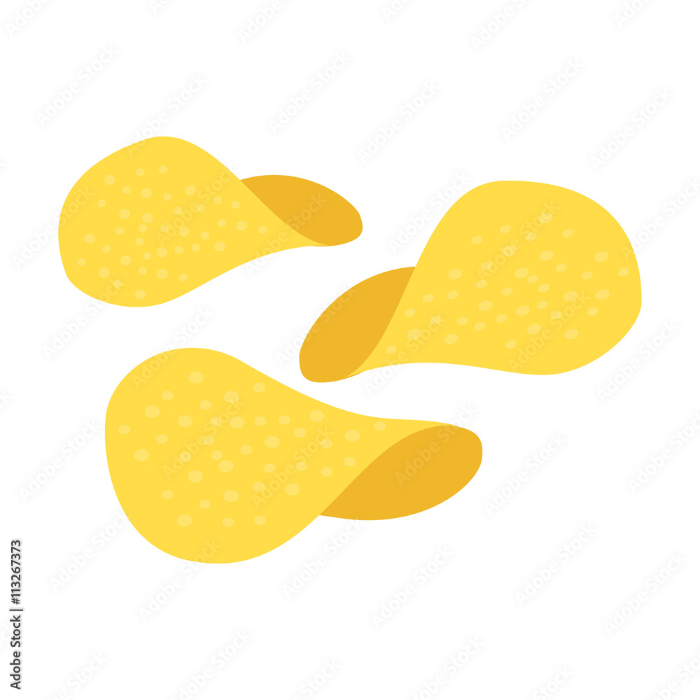 Chips vector icon in cartoon style for web Stock Vector | Adobe Stock