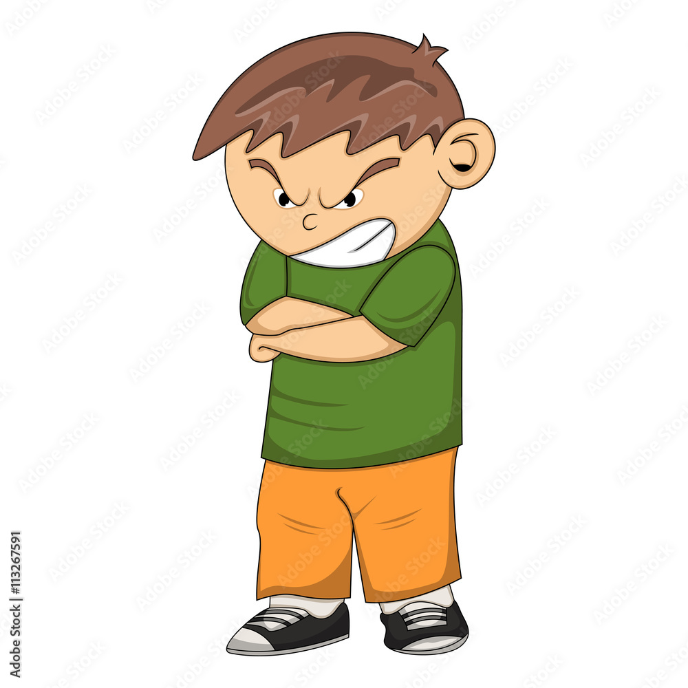 Angry boy cartoon Stock Vector | Adobe Stock