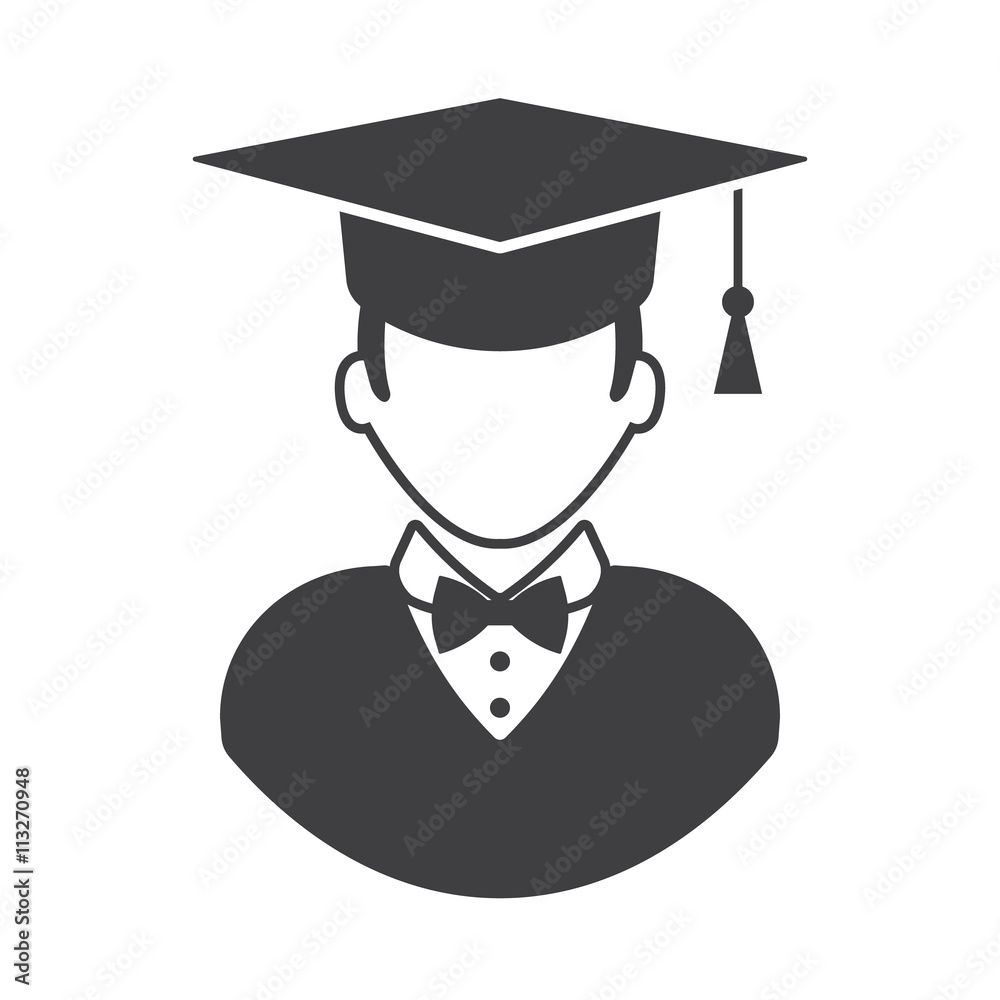 Avatar with Graduation Cap icon Stock Vector | Adobe Stock