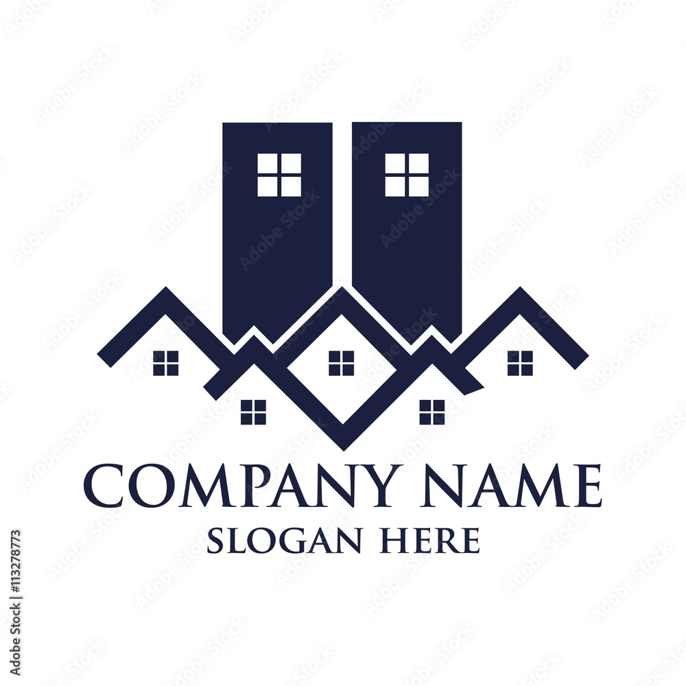 Real estate - home logo vector Stock Vector | Adobe Stock
