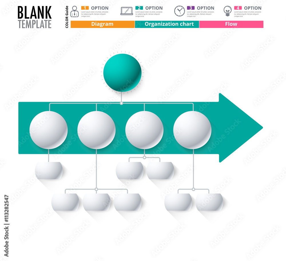 Diagram Template, Organization chart template. flow template, bl Stock ...