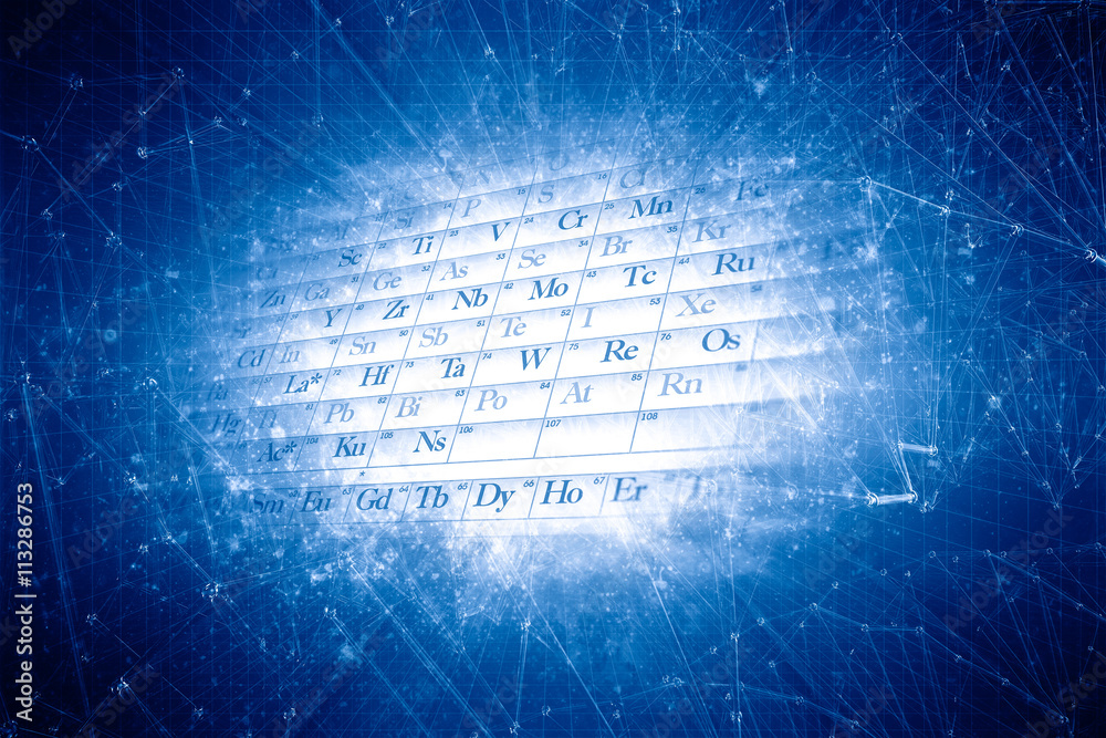 Chemical abstract background on medical, scientific theme with elements ...