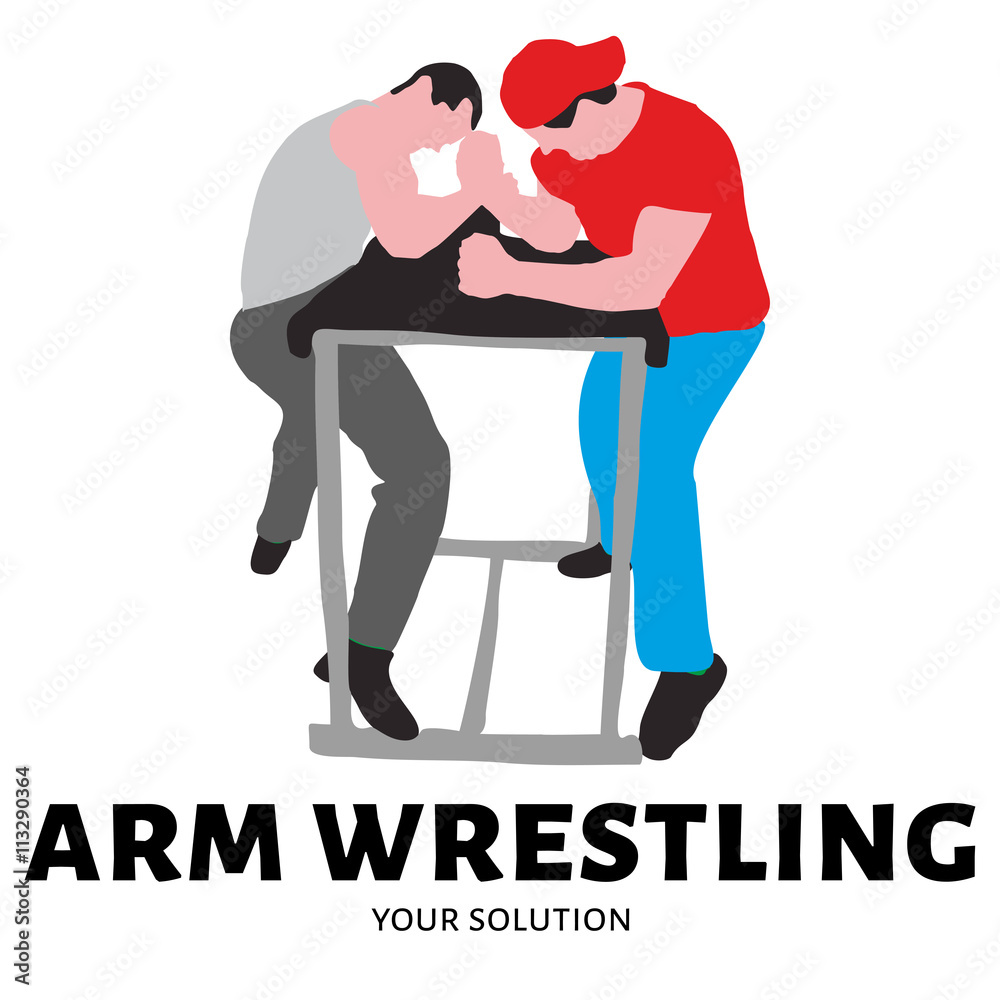 Logo vector arm wrestling. Arm wrestling battle fighters Stock Vector | Adobe Stock