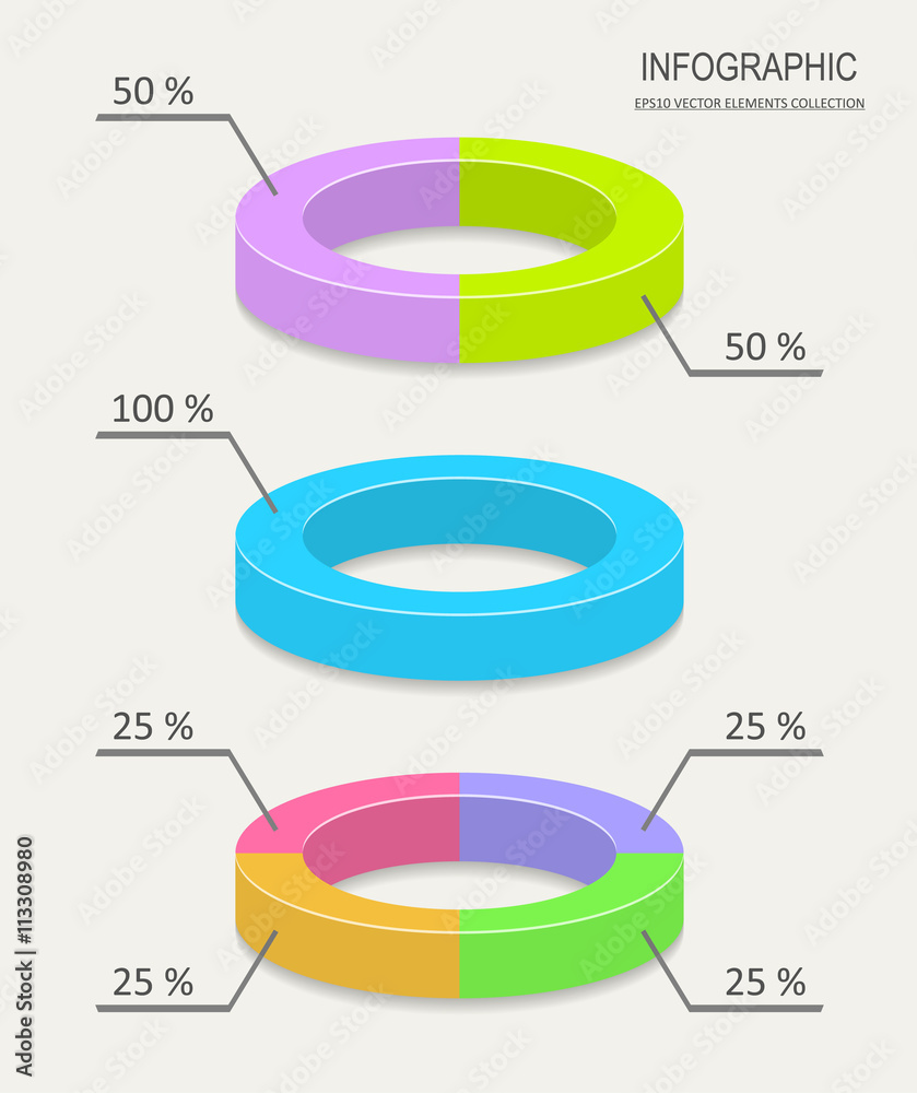 Colorful vector pie chart infographics Stock Vector | Adobe Stock