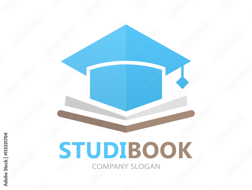 Vector book and student cap logo concept Stock Vector | Adobe Stock