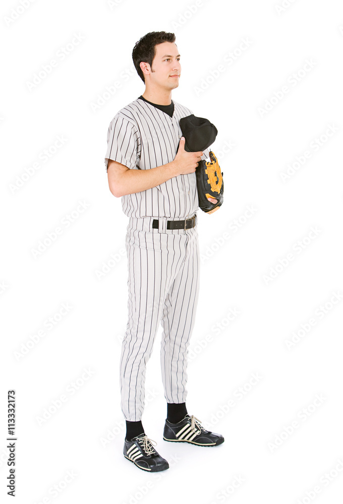 Baseball: Player Ready for Pledge Of Allegiance Stock Photo | Adobe Stock