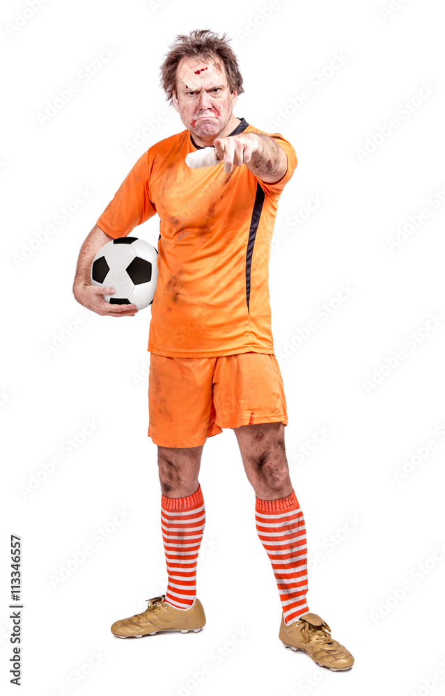 angry football player pointing his finger ahead Stock Photo | Adobe Stock