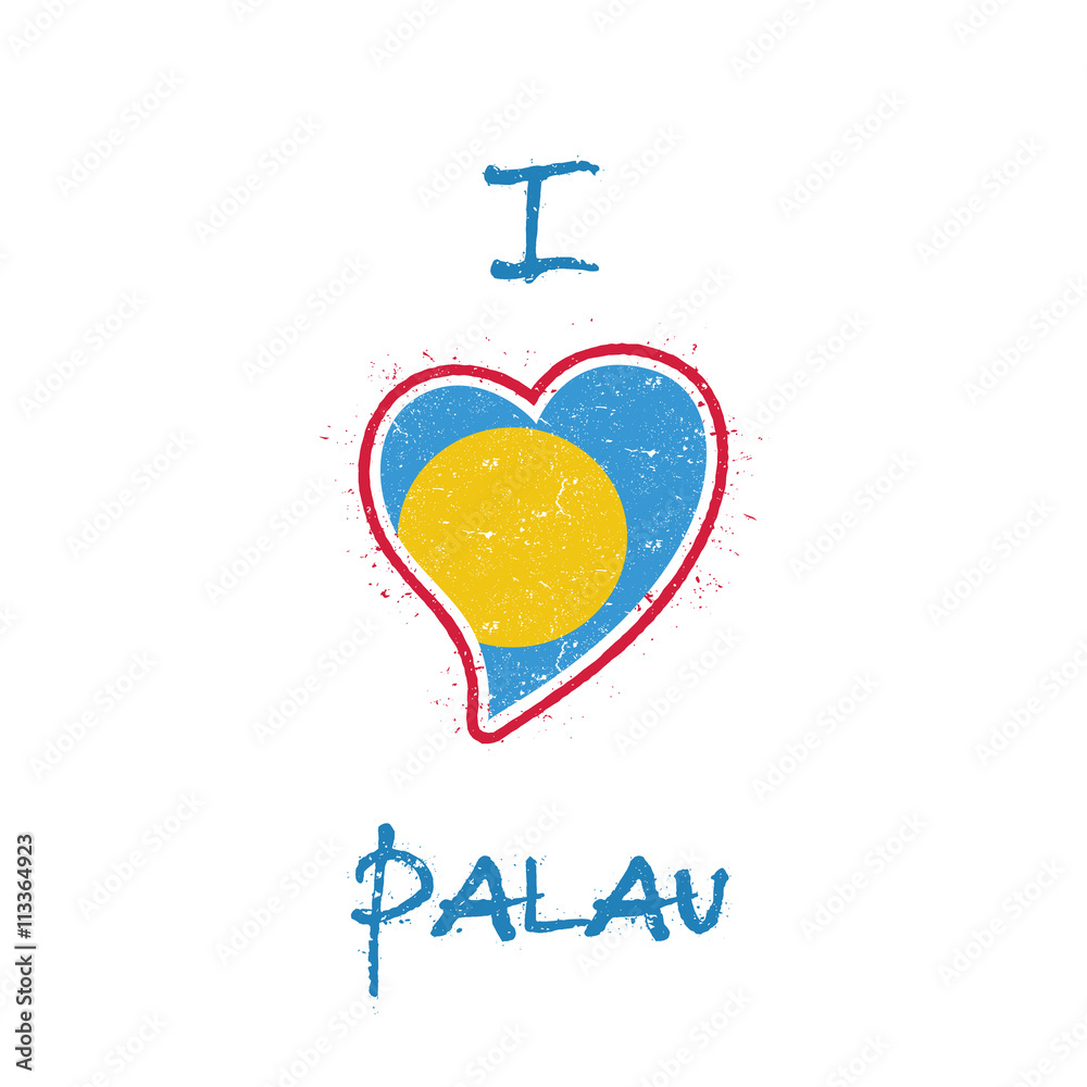 Palauan flag patriotic t-shirt design. Heart shaped national flag Palau ...