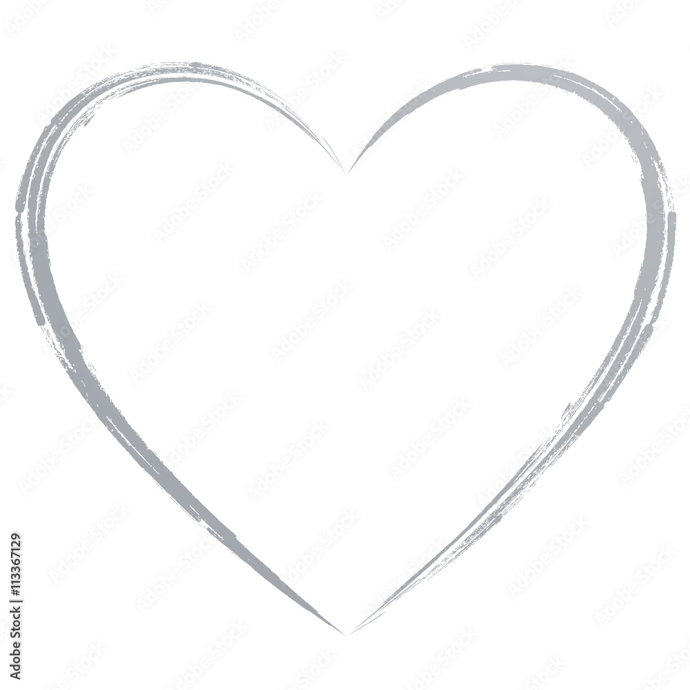 Silbernes Herz Stock-Vektorgrafik | Adobe Stock