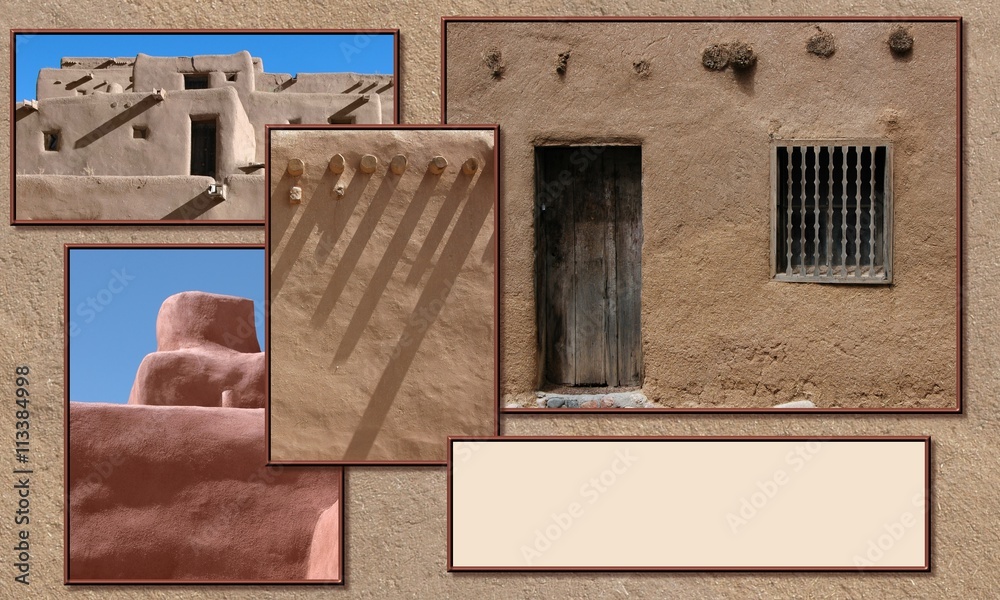 Southwestern adobe textures with copy space. Traditional architecture ...
