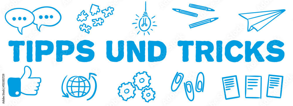 Stick Figure Series Banner Blue / Tipps und Tricks Stock Vector | Adobe ...