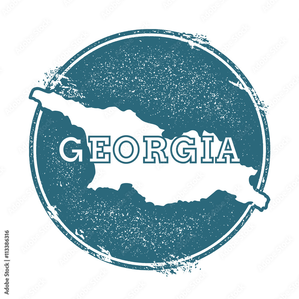 Grunge rubber stamp with name and map of Georgia, vector illustration ...