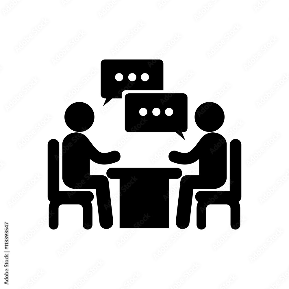 Icon man stick figure. Interview. Stock Vector | Adobe Stock