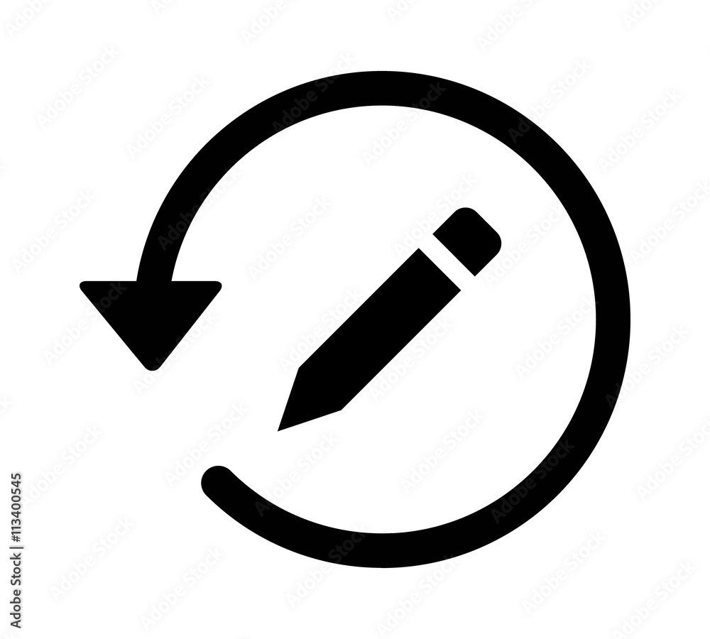 Past edit / editing history arrow flat icon for apps and websites Stock ...