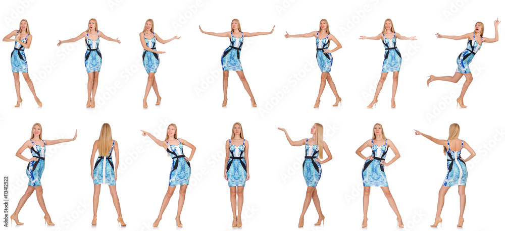 Composite photo of woman in various poses Stock Photo | Adobe Stock