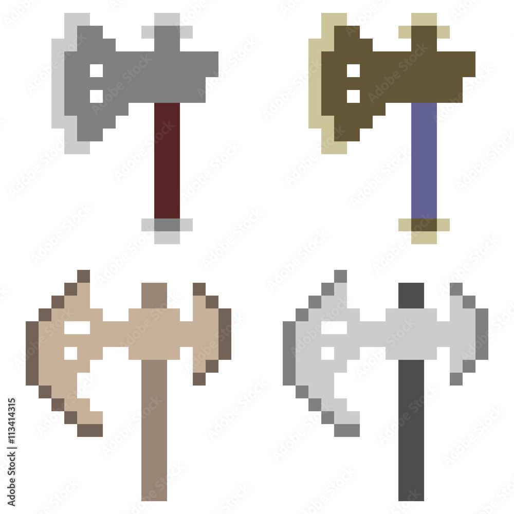 pixel art axe Stock Illustration | Adobe Stock