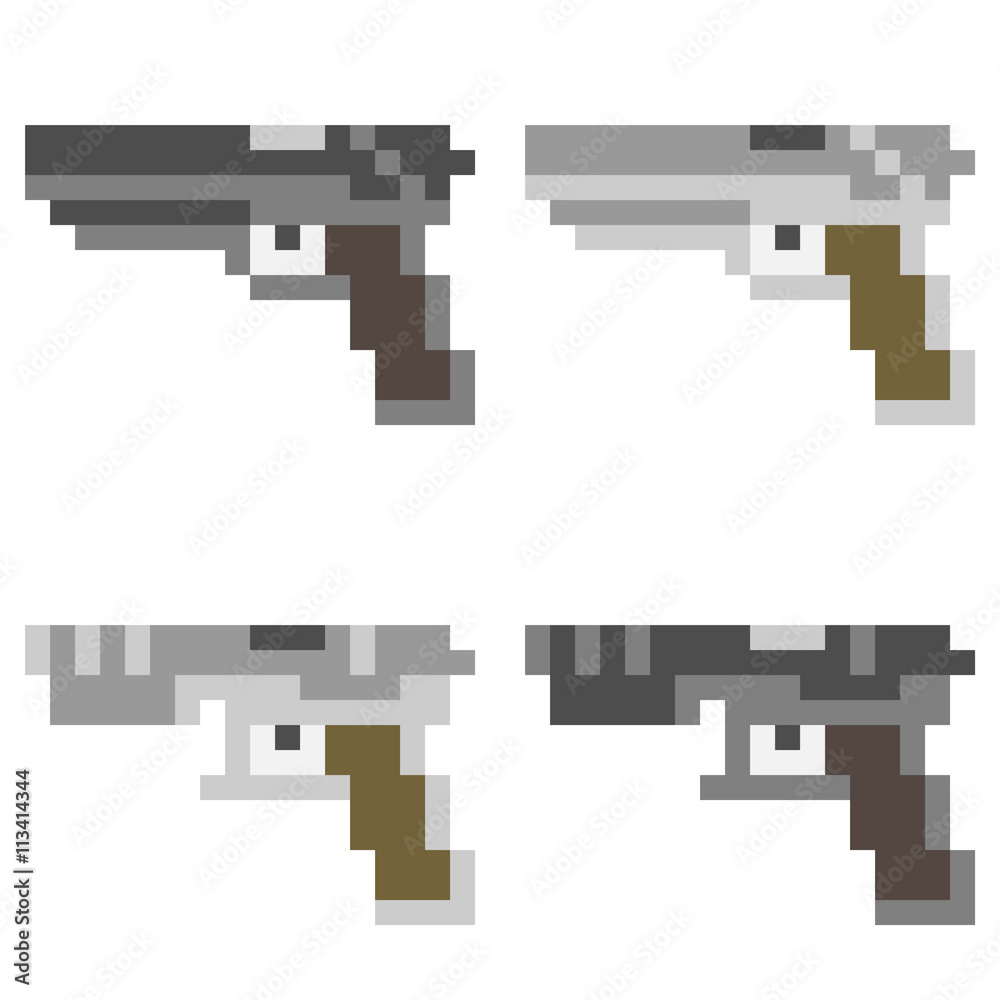 pixel art gun Stock Illustration | Adobe Stock