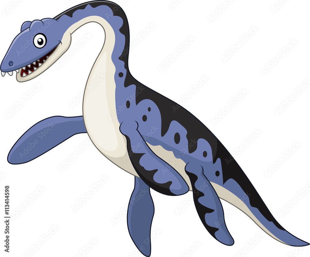 Cute plesiosaurus cartoon Stock Vector | Adobe Stock