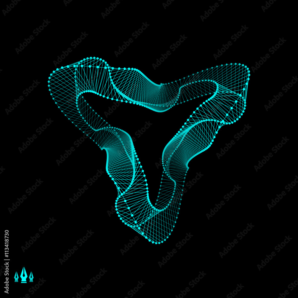 3d Connection Structure Futuristic Technology Style Abstract Design Lattice Geometric Element