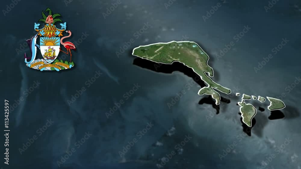 Moore s Island With Coat Of Arms Animation Map Districts of Bahamas ...