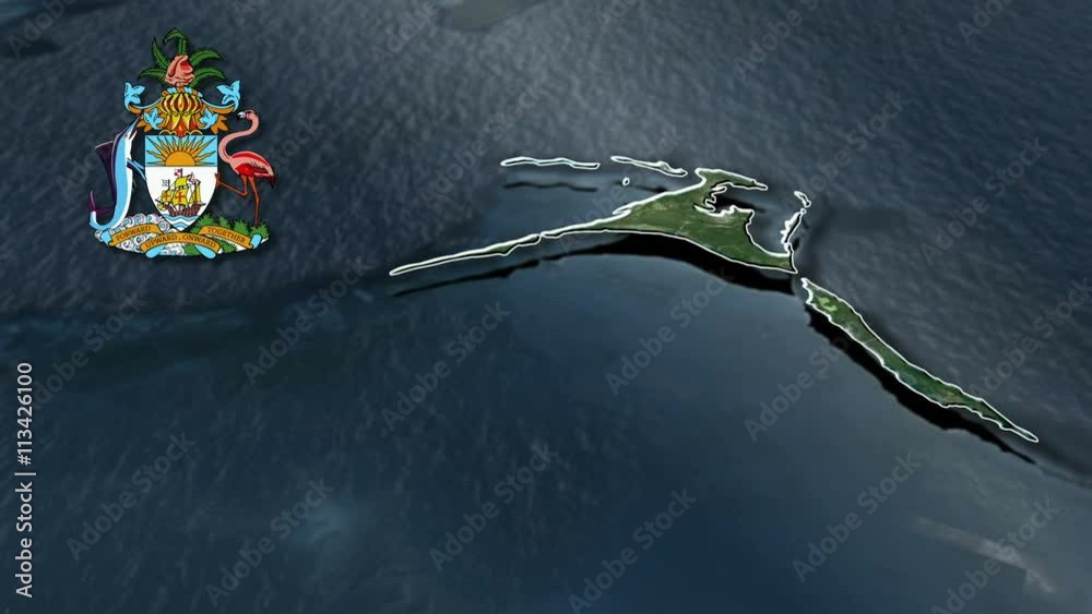 North Eleuthera With Coat Of Arms Animation Map Districts of Bahamas ...