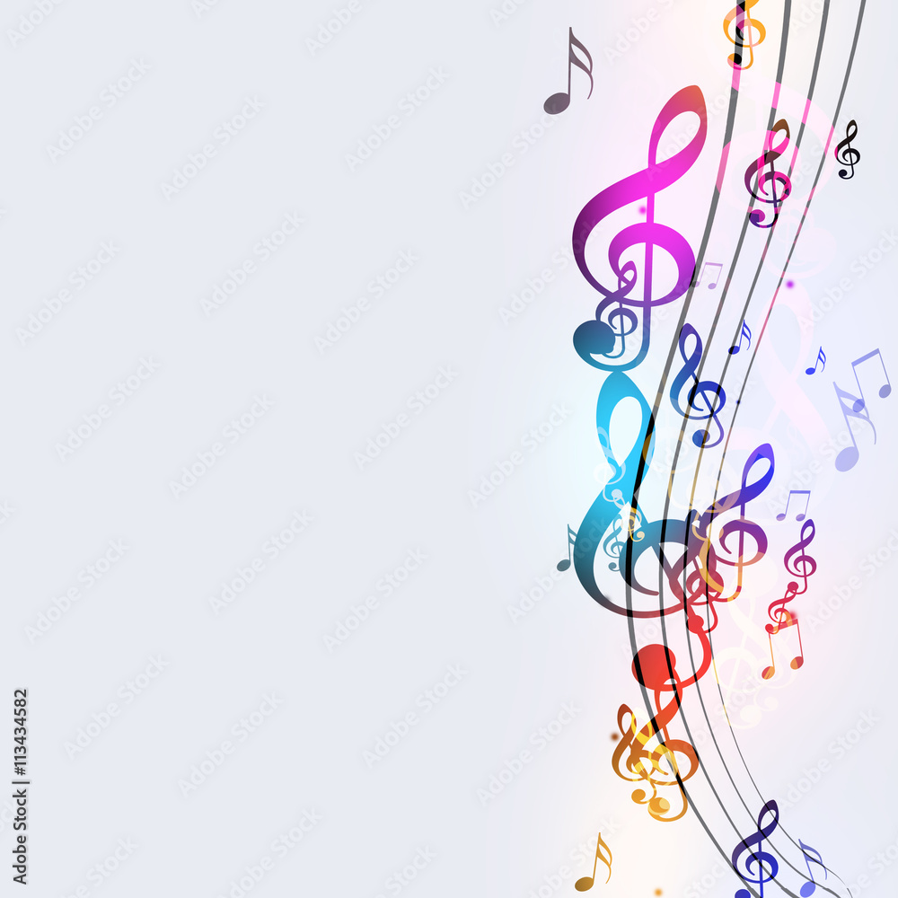 Funky Music Notes Stock Illustration | Adobe Stock