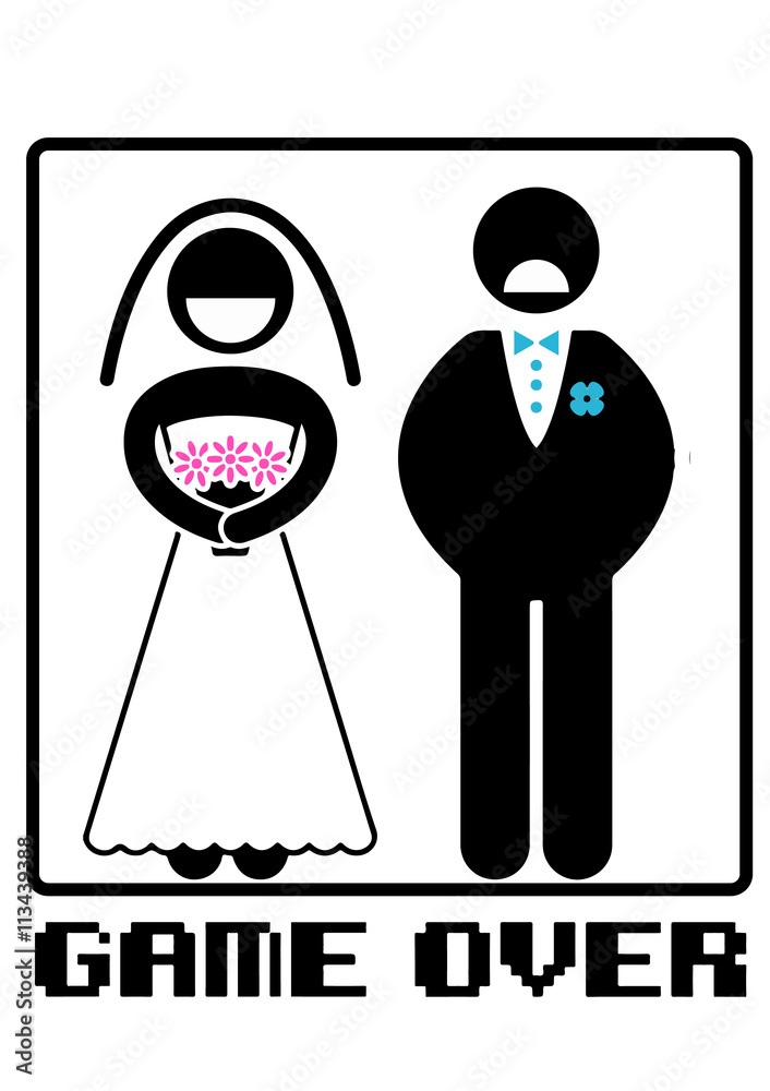 Game over wedding Stock Illustration | Adobe Stock