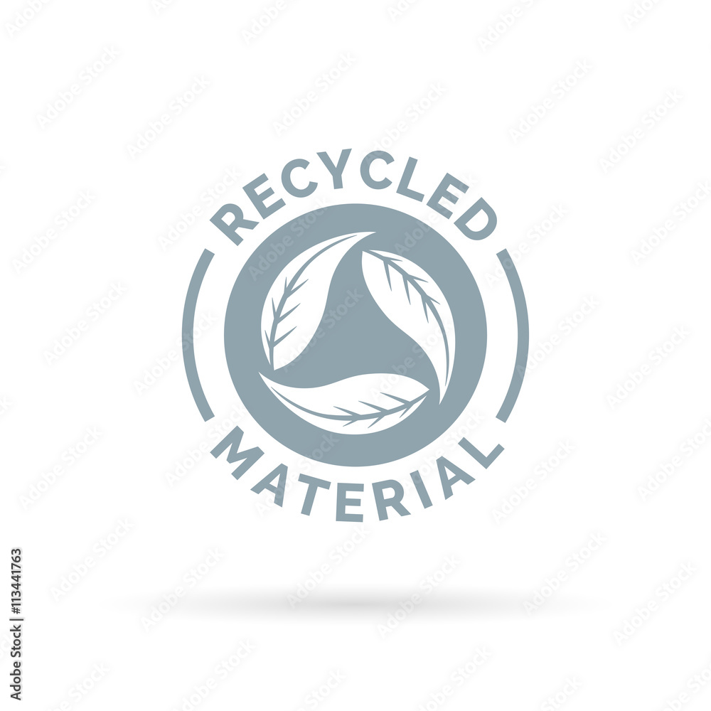 Recycled product material icon. Recycled materials sign with circular ...