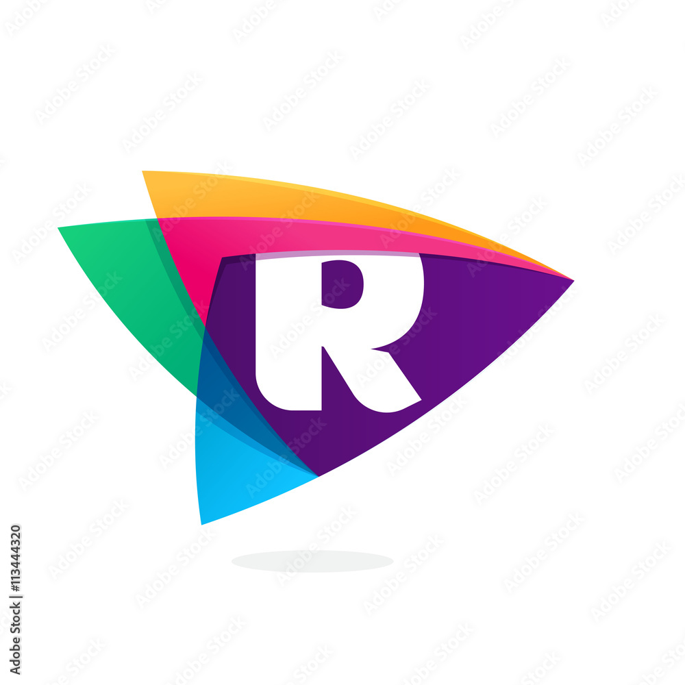 Letter R logo in triangle intersection icon. Stock Vector | Adobe Stock