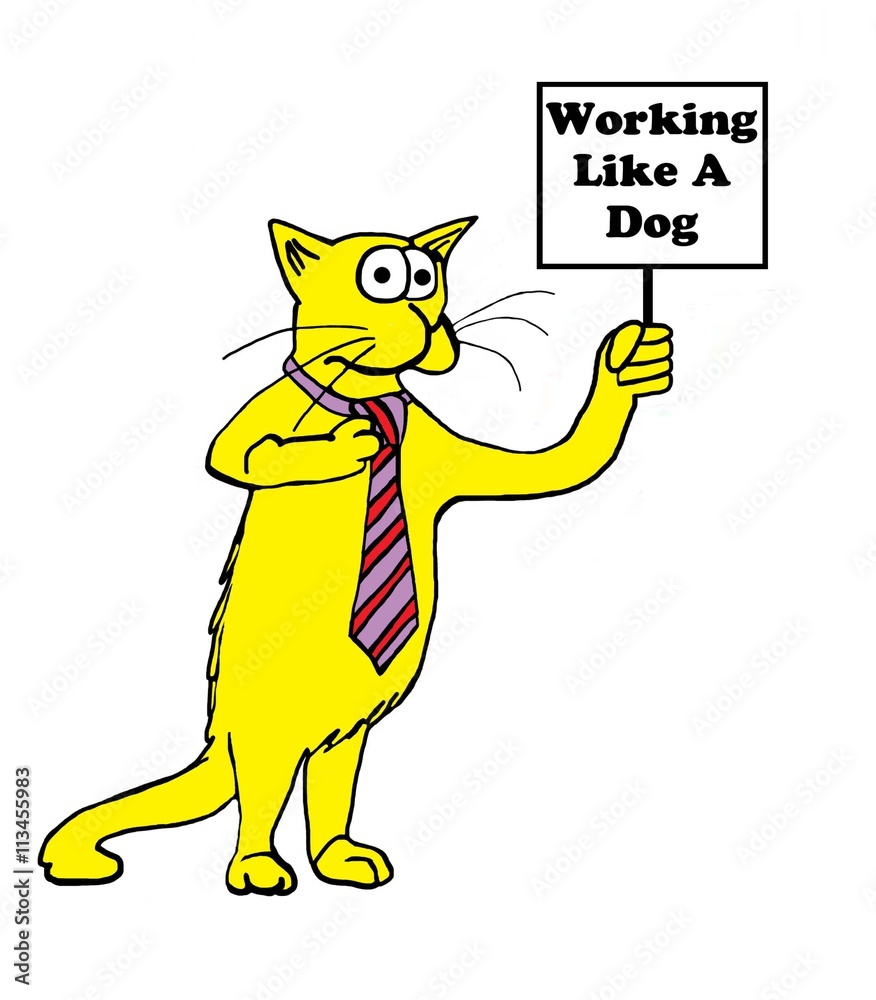 Cartoon illustration of a yellow cat. Stock Illustration | Adobe Stock