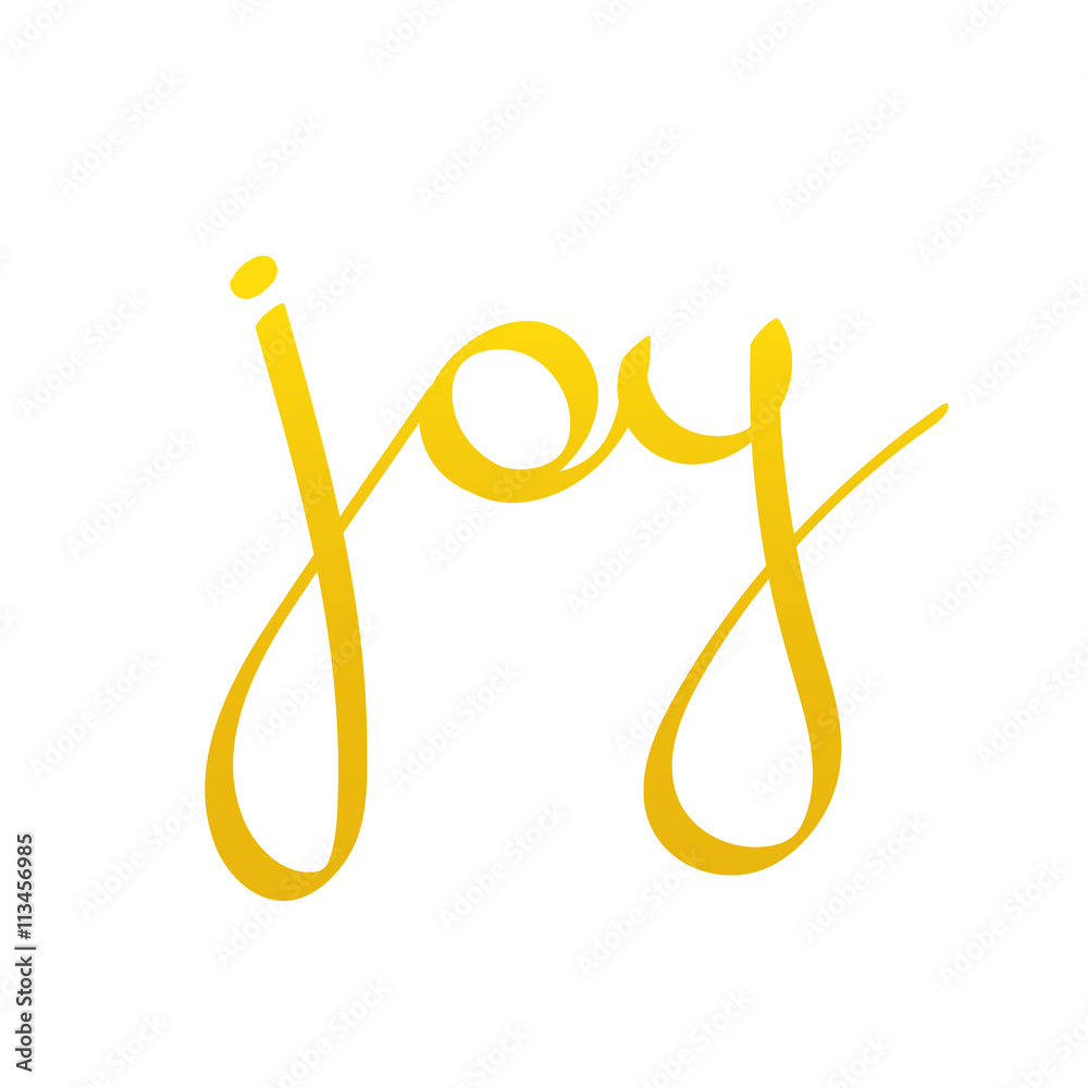 Vector hand drawn lettering word joy. Cute gradient word joy isolated ...