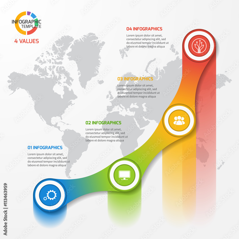 Line graph infographic template for charts and diagrams. Business ...