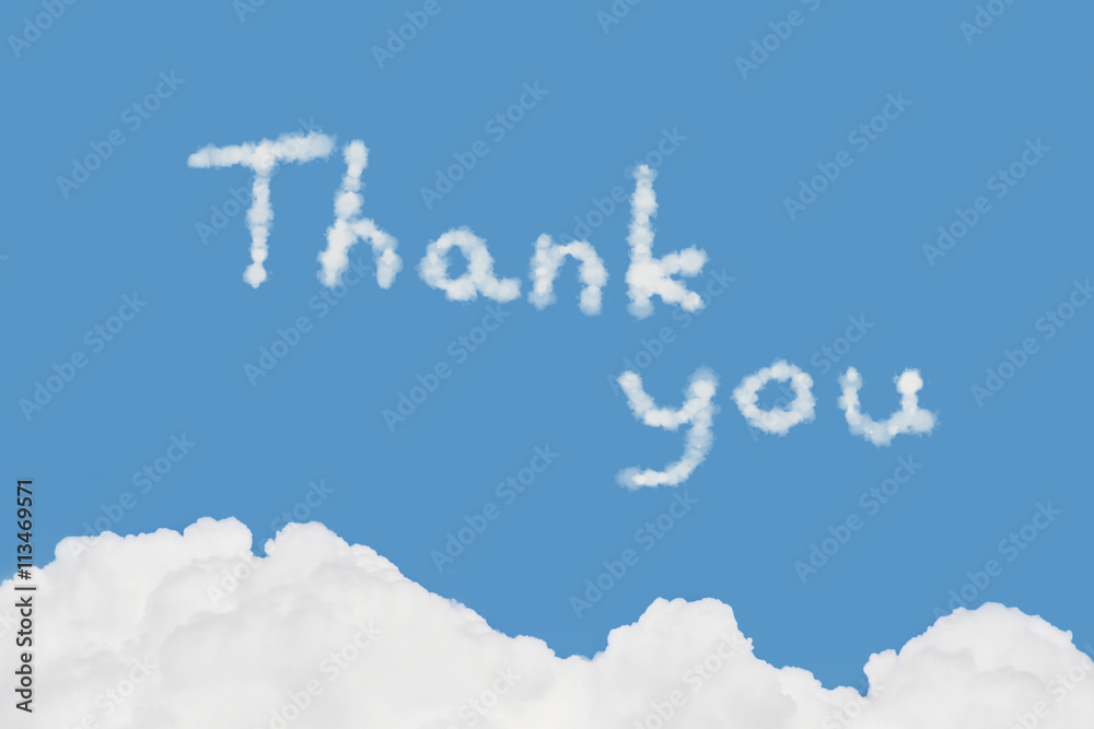 thank you cloud message in the sky Stock Photo | Adobe Stock