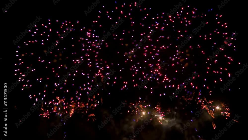 Colourful fireworks exploding high in the air. FullHD 1080p. Stock ...