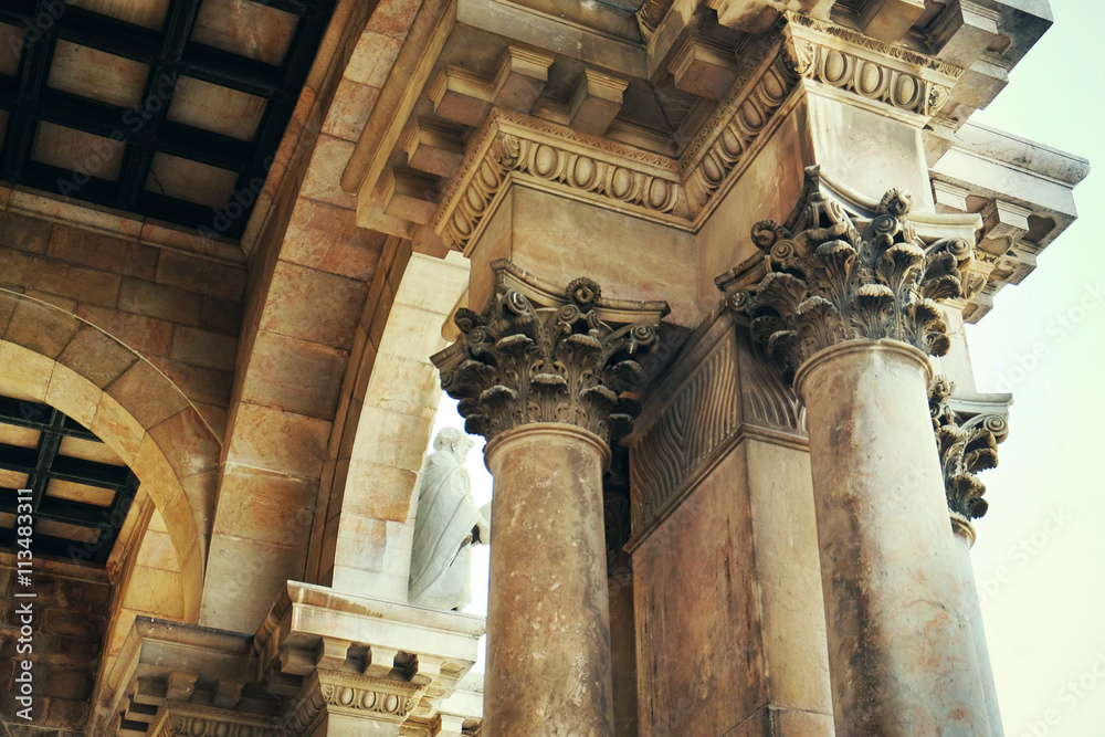 Columns of a Church, Mount of Olives in Jerusalem, Israel. Stock Photo ...