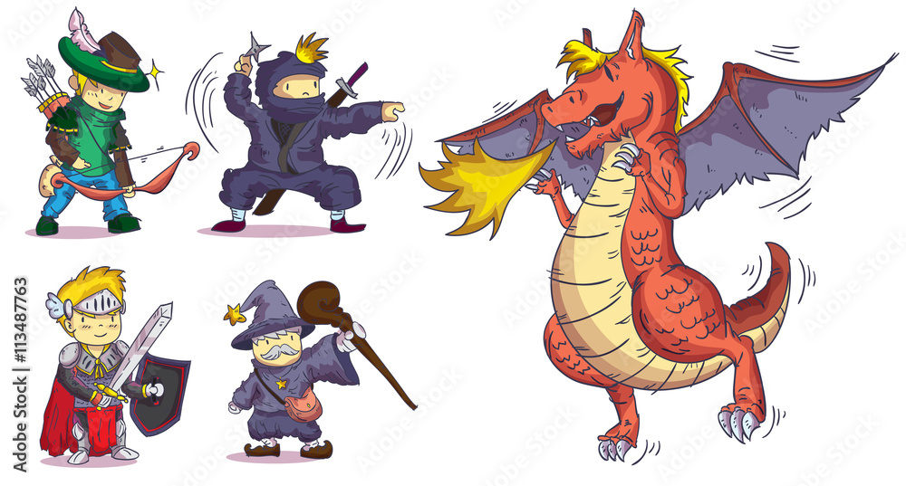 Characters for the game and animation, game design asset. Vector flat ...