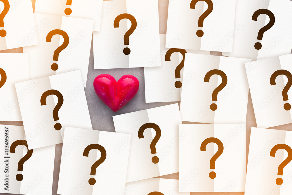 heart with note paper with question mark inside love concept.jpg Stock ...