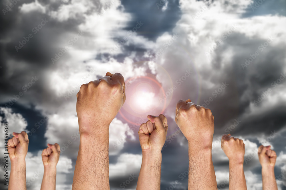 Human hand showing fist ready for fighting Stock Photo | Adobe Stock
