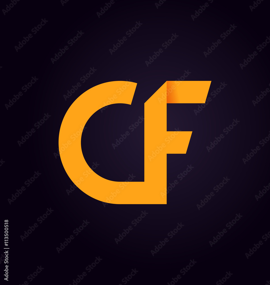 CF Two letter composition for initial, logo or signature Stock Vector ...