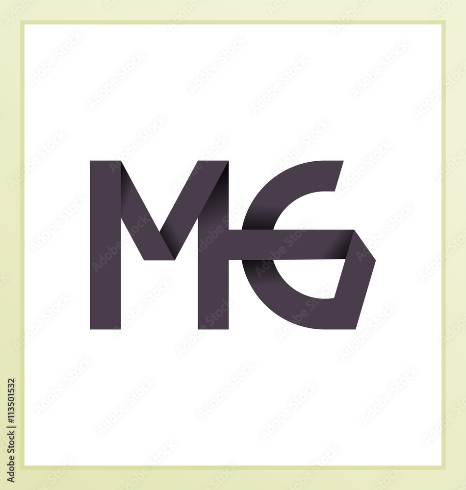 MG Two letter composition for initial, logo or signature. Stock Vector ...